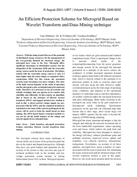 Pdf An Efficient Protection Scheme For Microgrid Based On Wavelet