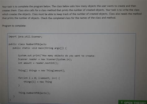 Solved Your Task Is To Complete The Program Below The Class