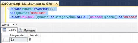 UNICODE And NCHAR Functions In SQL Server