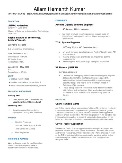 Allam Hemanth Kumar Jntuh Hyderabad Accolite Digital Software