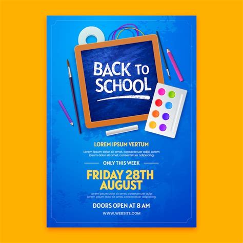 Blue Back School Poster Vectors And Illustrations For Free Download