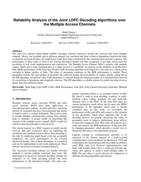 Pdf Reliability Analysis Of The Joint Ldpc Decoding Algorithms Over