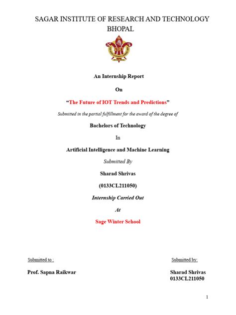 Internship Report For Aiml Pdf Internet Of Things Automation