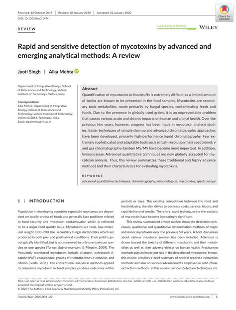 Pdf Rapid And Sensitive Detection Of Mycotoxins By Advanced And