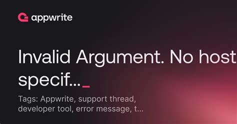 invalid argument no host specified in uri file threads appwrite