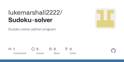 Github Lukemarshall2222sudoku Solver Sudoku Solver Python Program