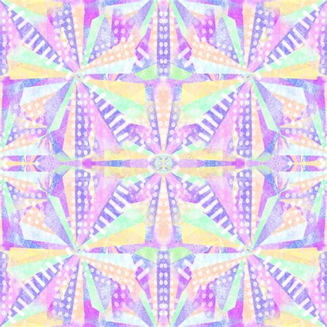 Abstract Shapes Seamless Pattern Repeat Geometric Psychedelic Mosaic Background Kaleidoscope