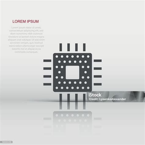 Computer Cpu Icon In Flat Style Circuit Board Vector Illustration On White Isolated Background