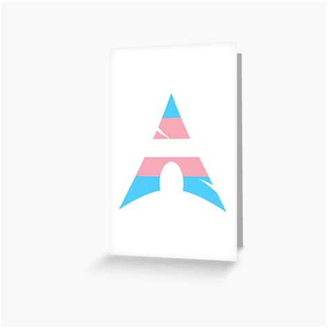 Transgender Pride Flag Arch Linux Logo Greeting Card For Sale By