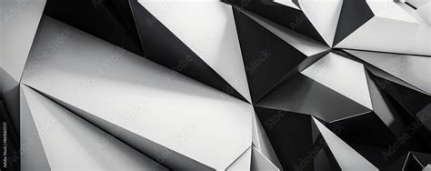 Abstract Geometric Background With Bold Angular Lines And Fragmented Shapes In A Monochrome
