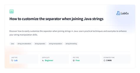 How To Customize The Separator When Joining Java Strings Labex