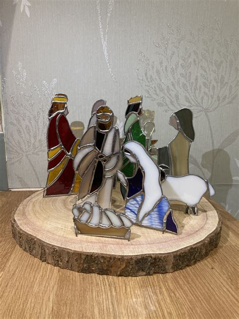 Stained Glass Nativity Set