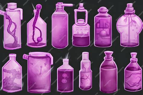 Premium Ai Image Set Of Magical Potion Bottles Neural Network Ai Generated Art