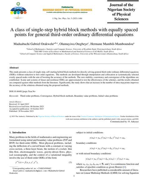 pdf a class of single step hybrid block methods with equally spaced