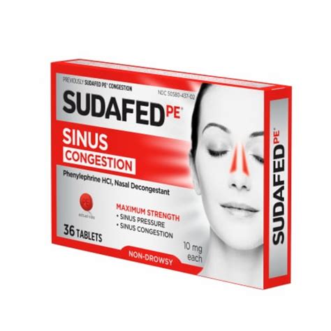 Sudafed Pe Sinus Congestion Maximum Strength Non Drowsy Decongestant
