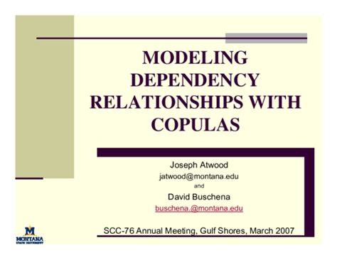 pdf modeling dependency relationships with copulas powerpoint