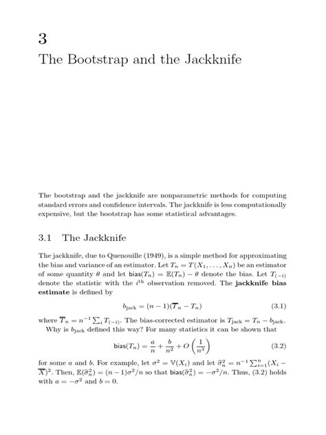 The Bootstrap And The Jackknife Pdf Resampling Statistics Bias