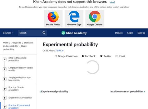 Khan Academy Experimental Probability Unknown Type For 6th 8th Grade