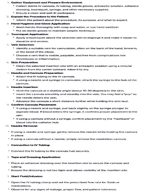 Iv Cannulation Pdf Medical Equipment Medical Specialties