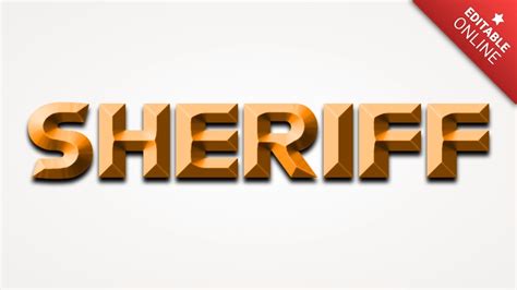 Sheriff Orange Bevelled Text Effect Generator