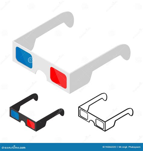 3d Glasses Of Flat Style Isometric Vector Illustration Stock Vector Illustration Of Lens