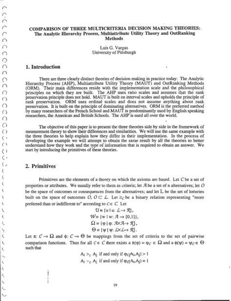Pdf Comparison Of Three Multicriteria Decision Making Theories The