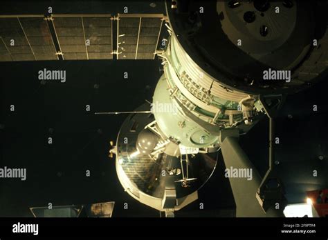 American Apollo Spacecraft Docked To Russian Soyuz Via Apollo Soyuz Test Project Astp Docking