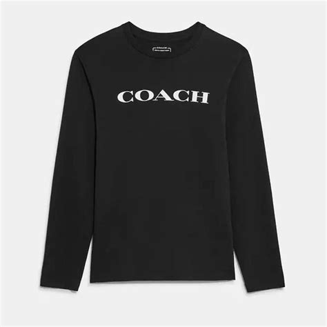Black Coach Long Sleeve T Shirt For Men Size Medium Depop