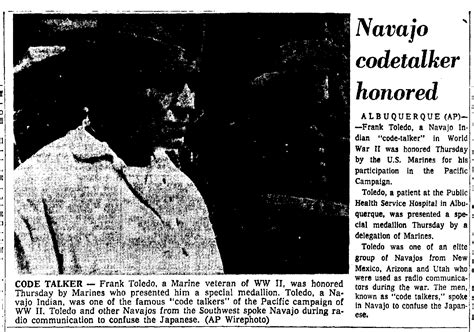 Navajo Code Talker Honored Albuquerque Historical Society