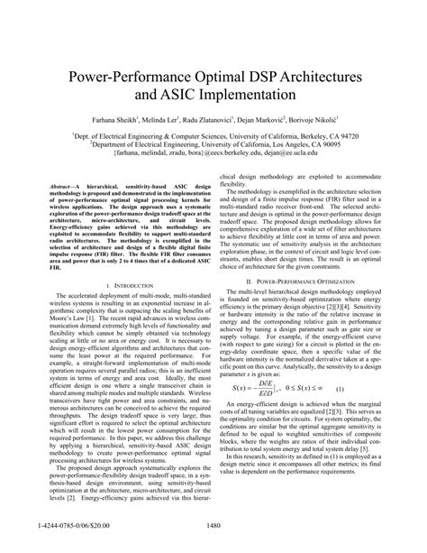 pdf power performance optimal dsp architectures and asic implementation