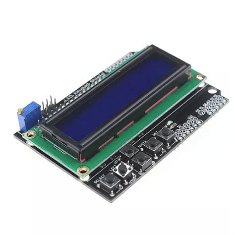display lcd 16x2 fundo azul com escrita branca com teclado para arduino