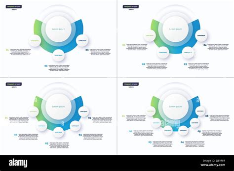 Set Of Circle Infographic Design Templates 3 4 5 6 Options Vector