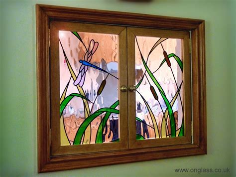 Dragonfly Stained Glass Kitchen Serving Hatch Window Design