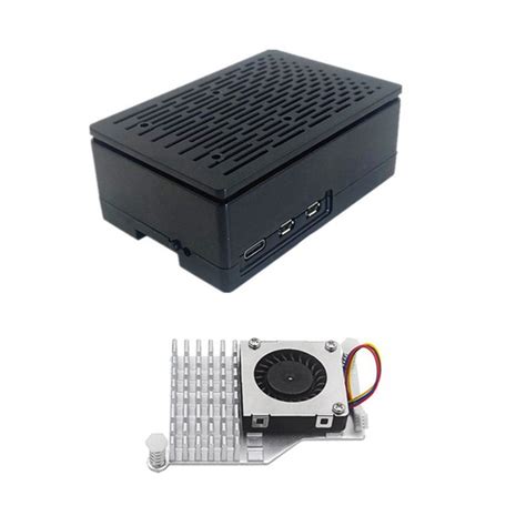 Металлический корпус для Raspberry Pi 5 с активным кулером Pi 5 серебристый и черный купить с