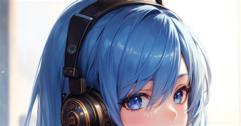 女の子 青髪ヘッドフォンちゃんまとめ P90のイラスト Pixiv
