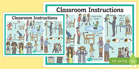 Classroom Instructions Display Poster Teacher Made