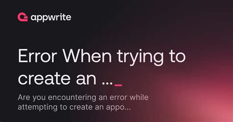 Error When Trying To Create An Appointment How Can I Solve This