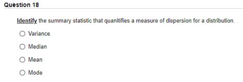 solved identify the summary statistic that quanitifies a