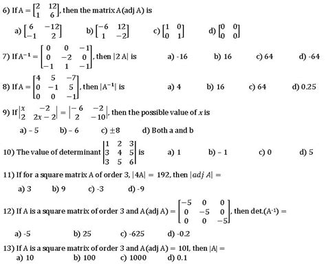 cbse class 12 mathematics determinants assignment set a