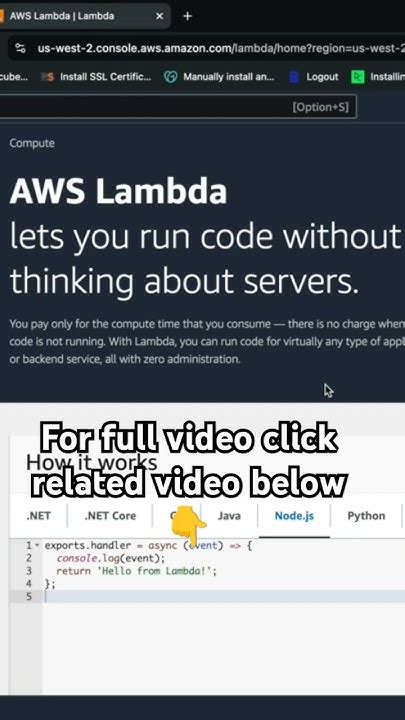 Aws Lambda 😇 In 60 Seconds Coding Aws Developer Server Viral A2d Youtube