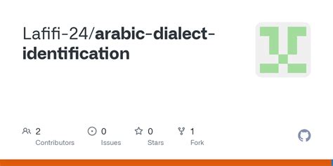 Github Lafifi 24 Arabic Dialect Identification