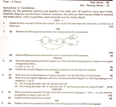 rtu question papers 6 semester cs theory of computation