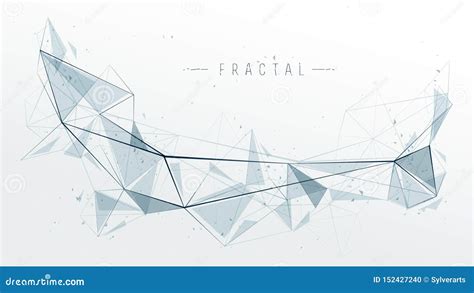 Mesh Object Fractal Design With Connected Lines Vector Abstract Background Low Poly Polygonal