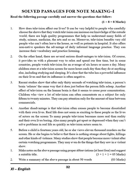 Note Making And Summary Class 11 Pdf