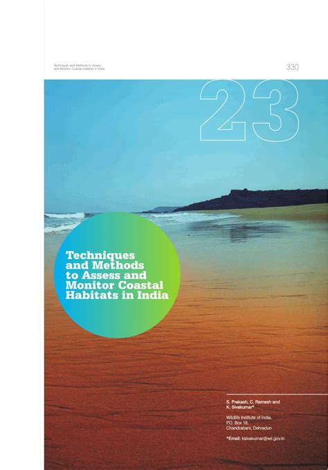 Pdf Techniques And Methods To Assess And Monitor Coastal Habitats In India