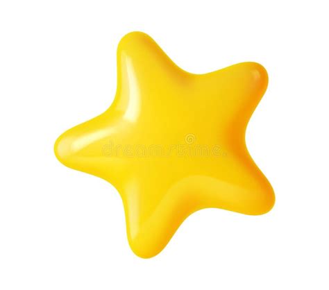3d Star Glossy Yellow Cartoon Playful Twinkle Stock Illustration