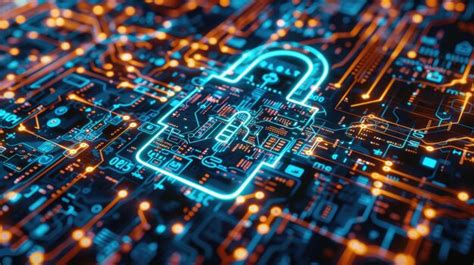 A Glowing Padlock On A Circuit Board Perfect For Tech Security Concepts Premium Ai Generated Image