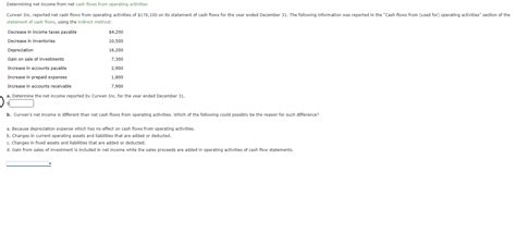 Solved Determining Net Income From Net Cash Flows From Chegg Com