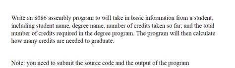 Solved Write An Assembly Program To Will Take In Basic Chegg Com