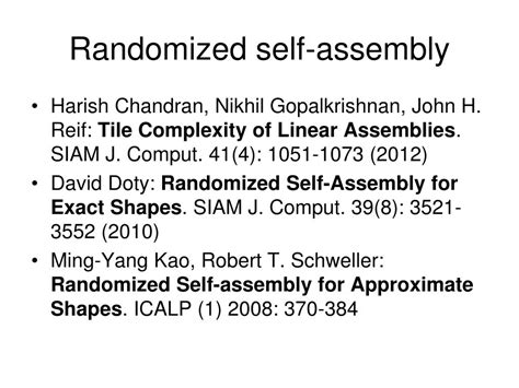 Ppt Notes On Advanced Topics In Algorithmic Tile Self Assembly